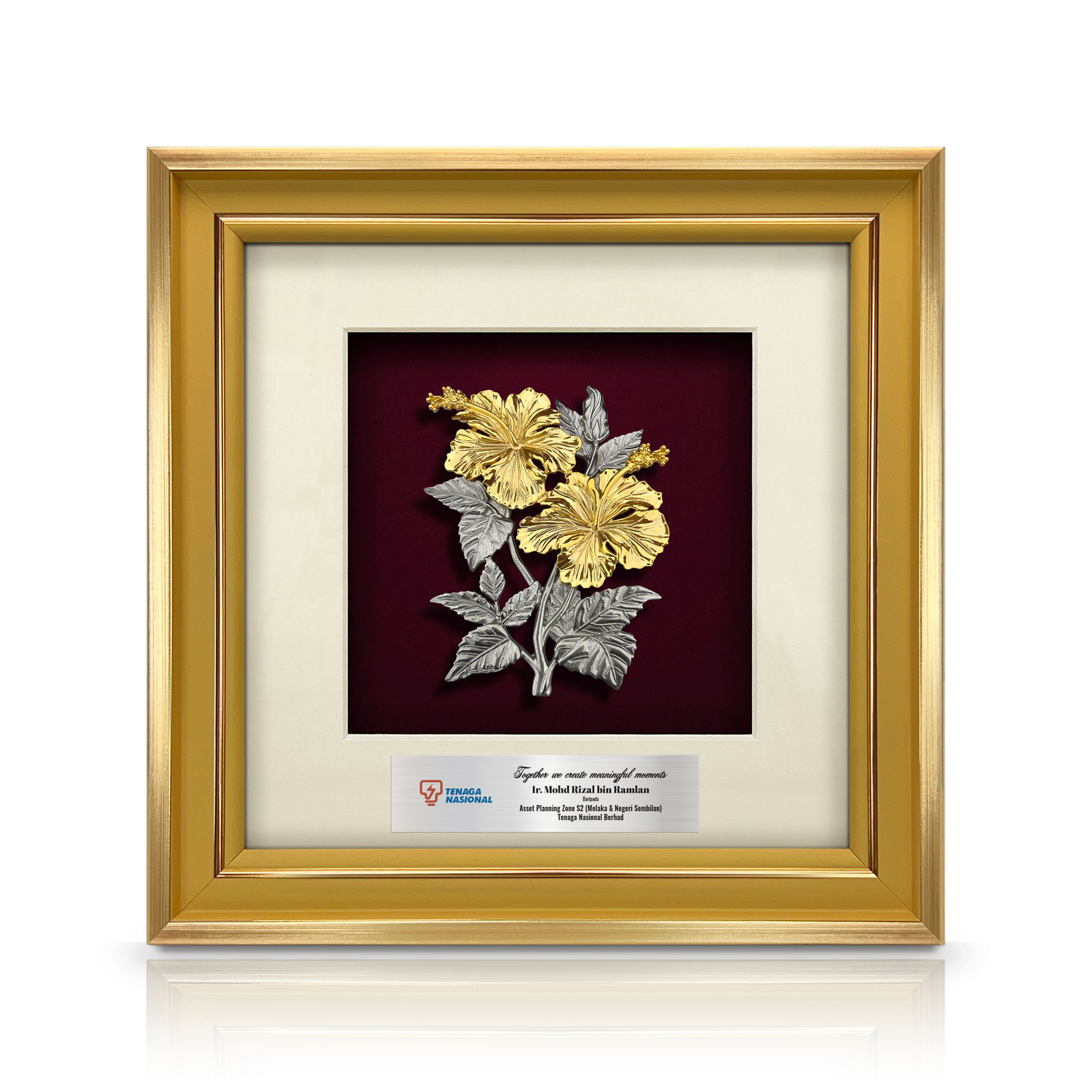 10" x 10" Dua Kuntum Bunga Raya (Hibiscus) - Pembekal Cenderamata untuk ...