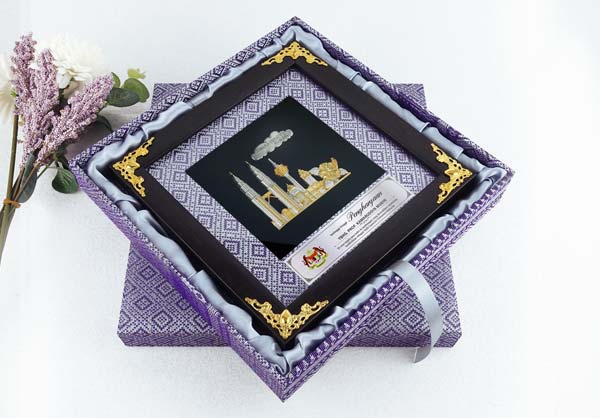 8" x 8" Songket Frame (Silver Violet) - Pembekal Cenderamata untuk ...