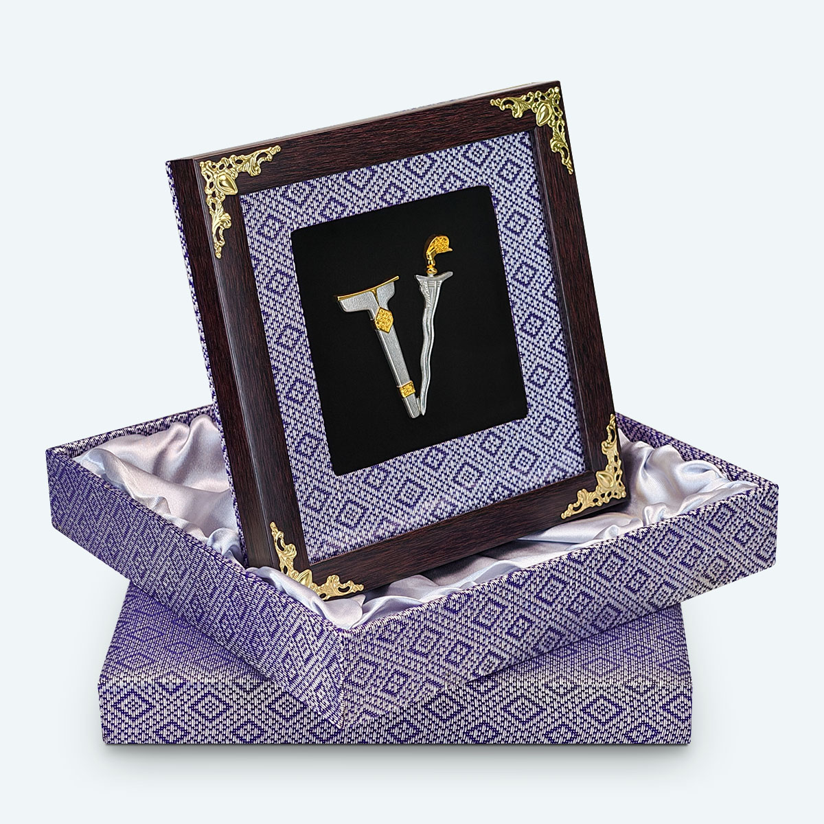 8" x 8" Songket Frame (Silver Violet) - Pembekal Cenderamata untuk ...